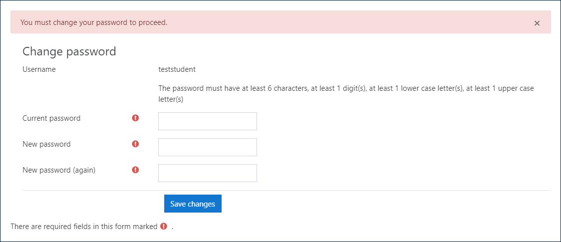 Updating Your Temporary Password Help
